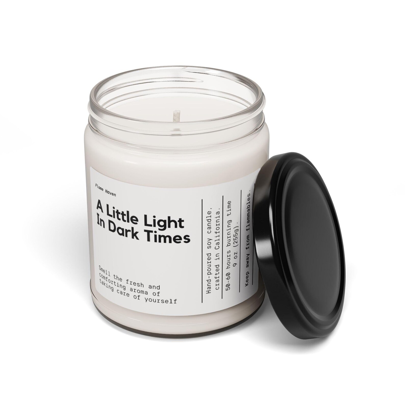 A Little Light in Dark Times Candle, Sympathy Grieving Candle, Missing ...