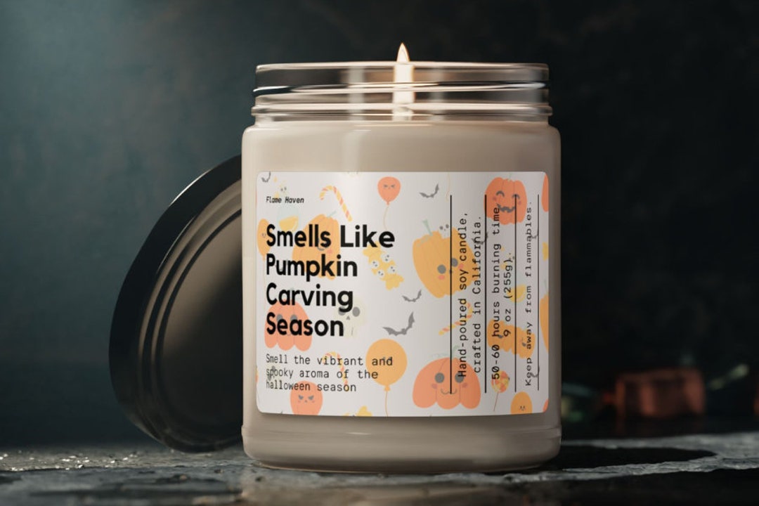 Smells Like Pumpkin Carving Season Candle, Halloween Candle, Gothic ...