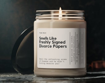 Smells Like Signed Divorce Papers Scented Soy Candle, Divorce Candle ...