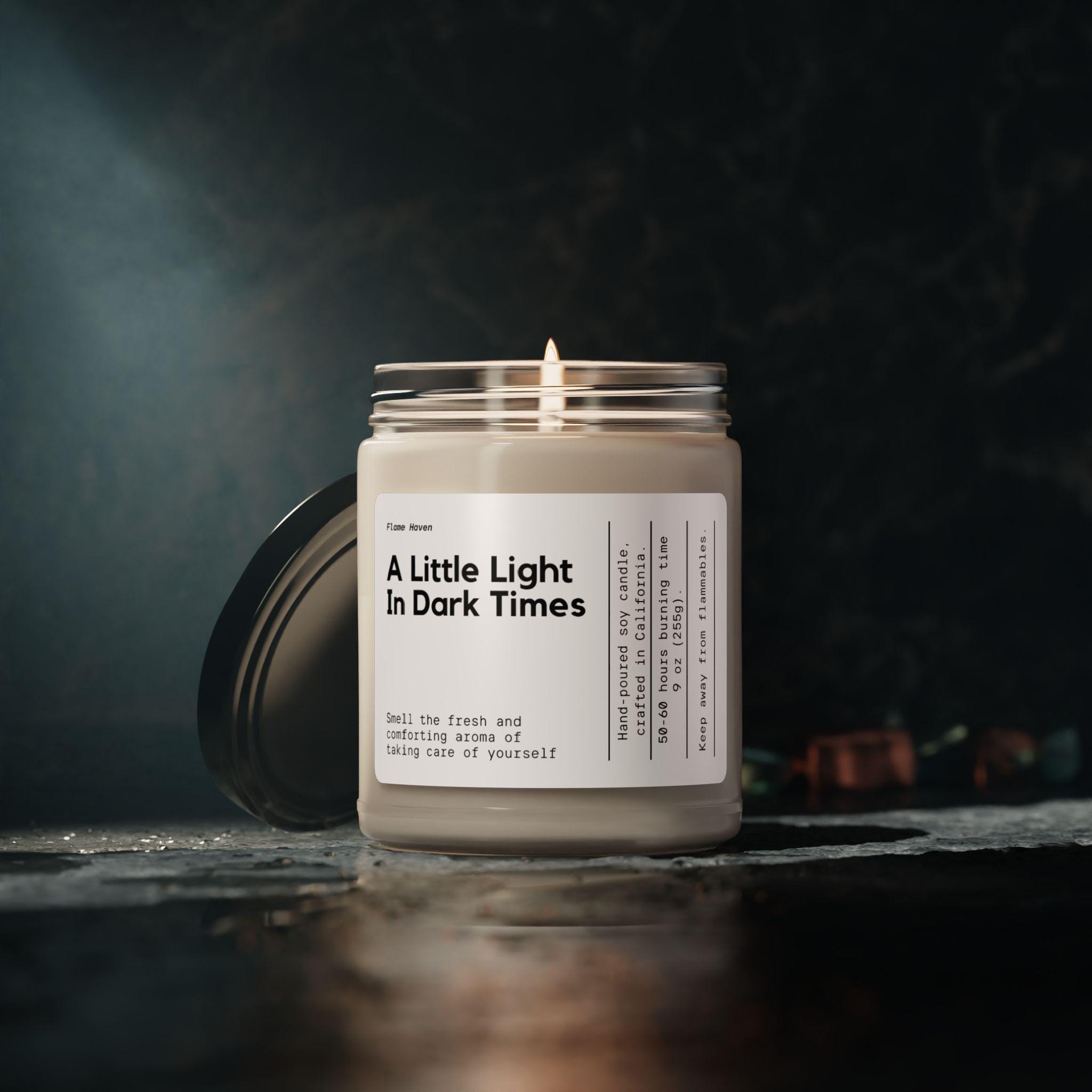 A Little Light in Dark Times Candle, Sympathy Grieving Candle, Missing ...