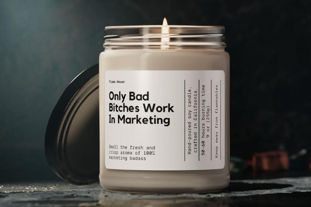 Only Bad Bitches Work in Marketing Candle, Marketing Job Candle, Best Friend Gift, Women in ...