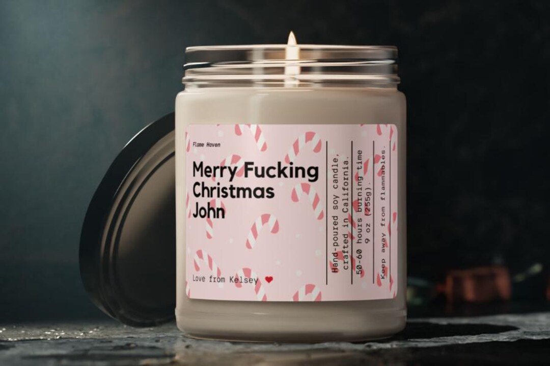 Merry Fucking Christmas Name Candle, Personalized Christmas Gift ...