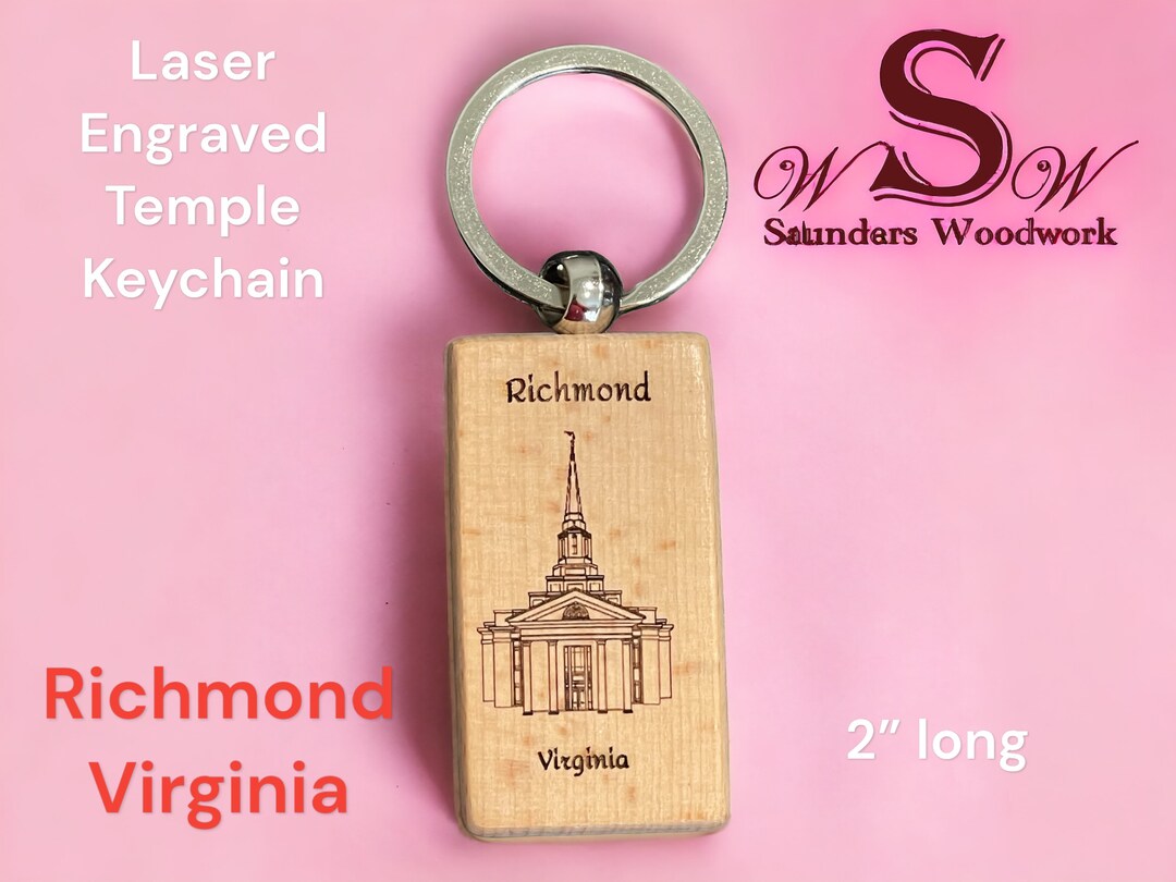 Richmond Virginia LDS Temple Laser Engraved Wood Keychain the Church of ...