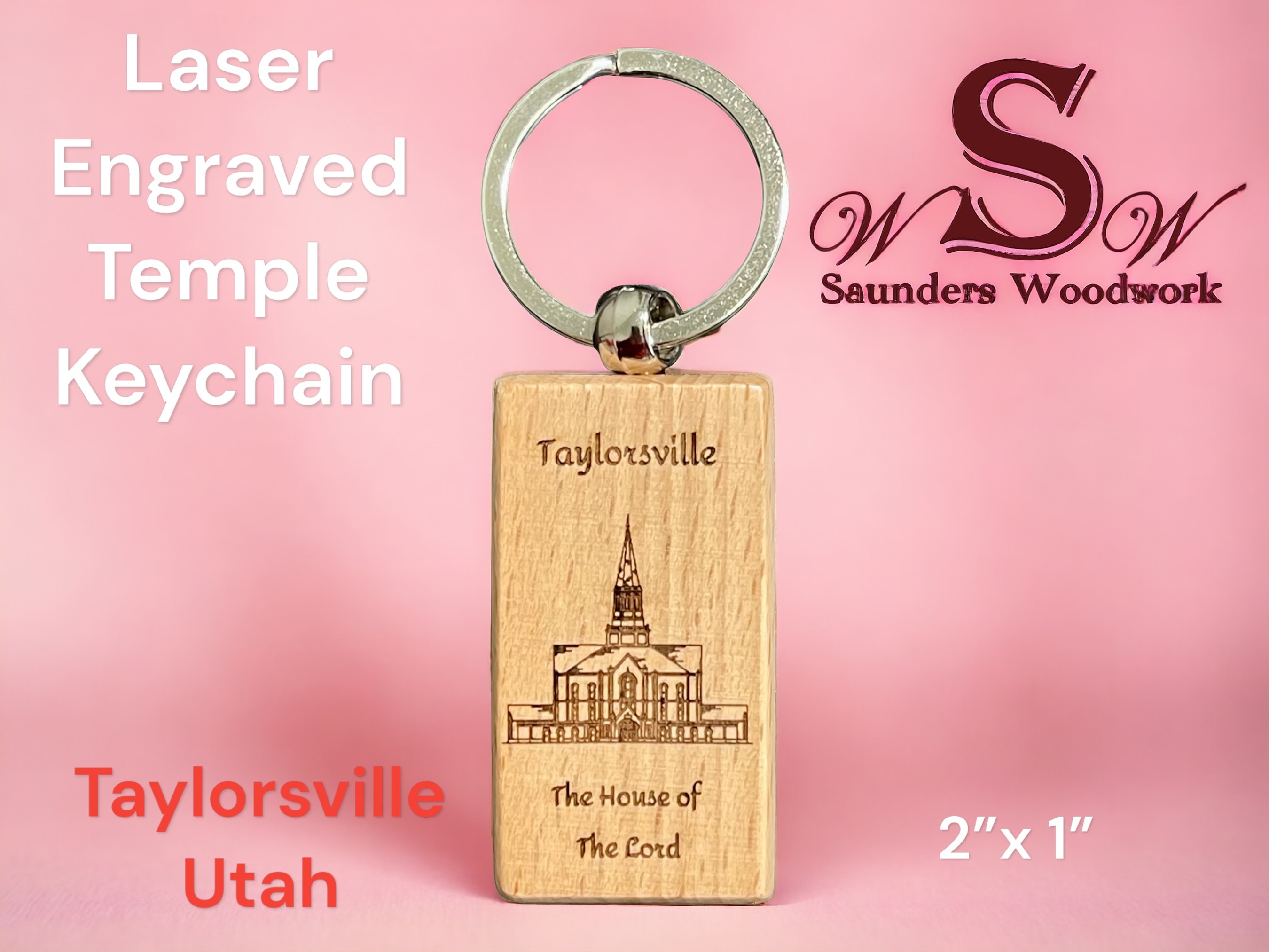 Taylorsville Utah LDS Temple Laser Engraved Wood Keychain - Etsy