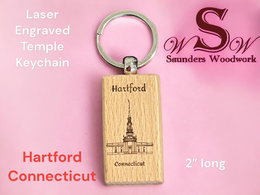 Hartford Connecticut LDS Temple Laser Engraved Wood Keychain of the ...