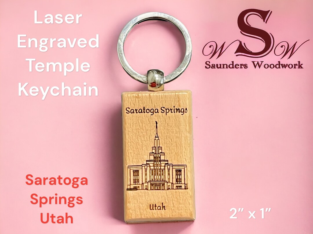 Saratoga Springs LDS Temple Laser Engraved Wood Keychain - Etsy