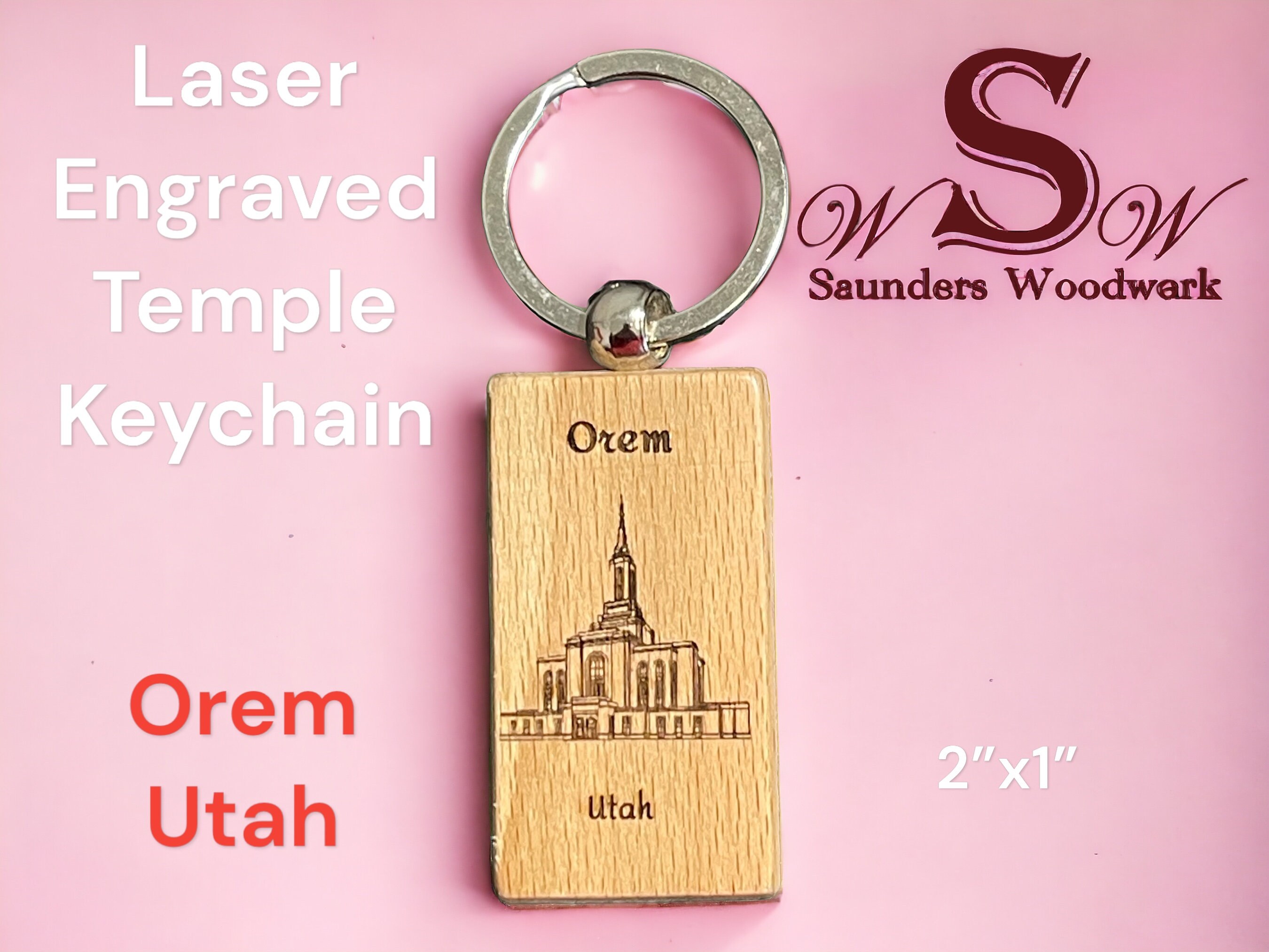 Orem Utah LDS Temple Laser Engraved Wood Keychain - Etsy