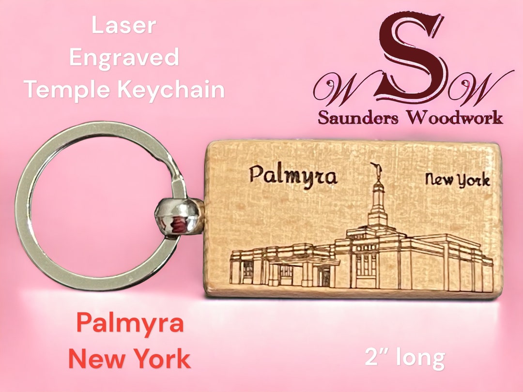 Palmyra New York LDS Temple Laser Engraved Wood Keychain - Etsy