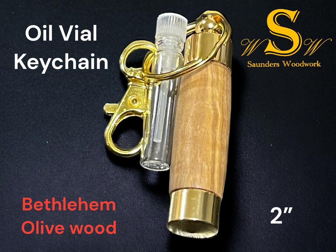 LDS Oil Vial Keychain for Consecrated Oil Bethlehem Olive Wood - Etsy