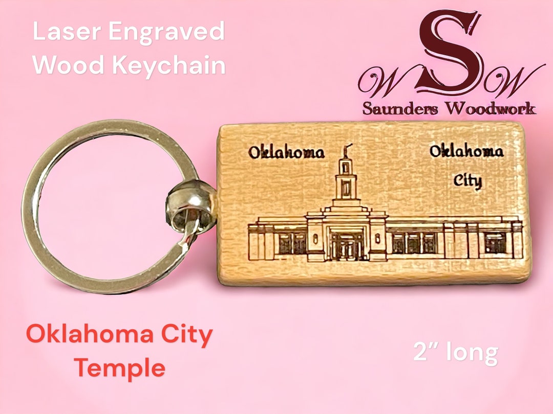 Oklahoma City LDS Temple Laser Engraved Wood Keychain of the Church of ...