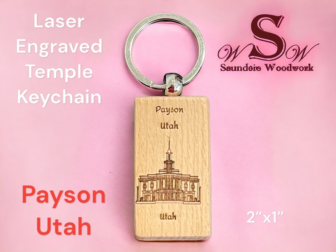 Payson Utah LDS Temple Laser Engraved Wood Keychain - Etsy