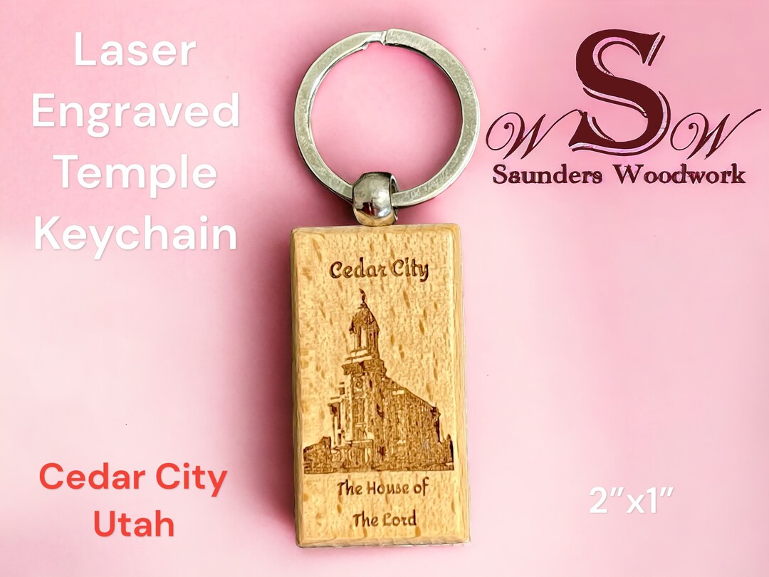 Cedar City Utah LDS Temple Laser Engraved Wood Keychain - Etsy