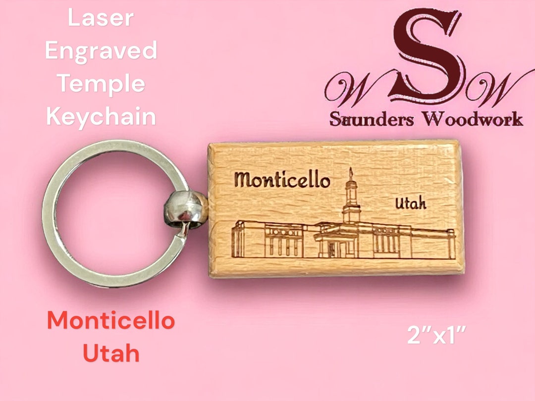 Monticello Utah LDS Temple Laser Engraved Wood Keychain - Etsy