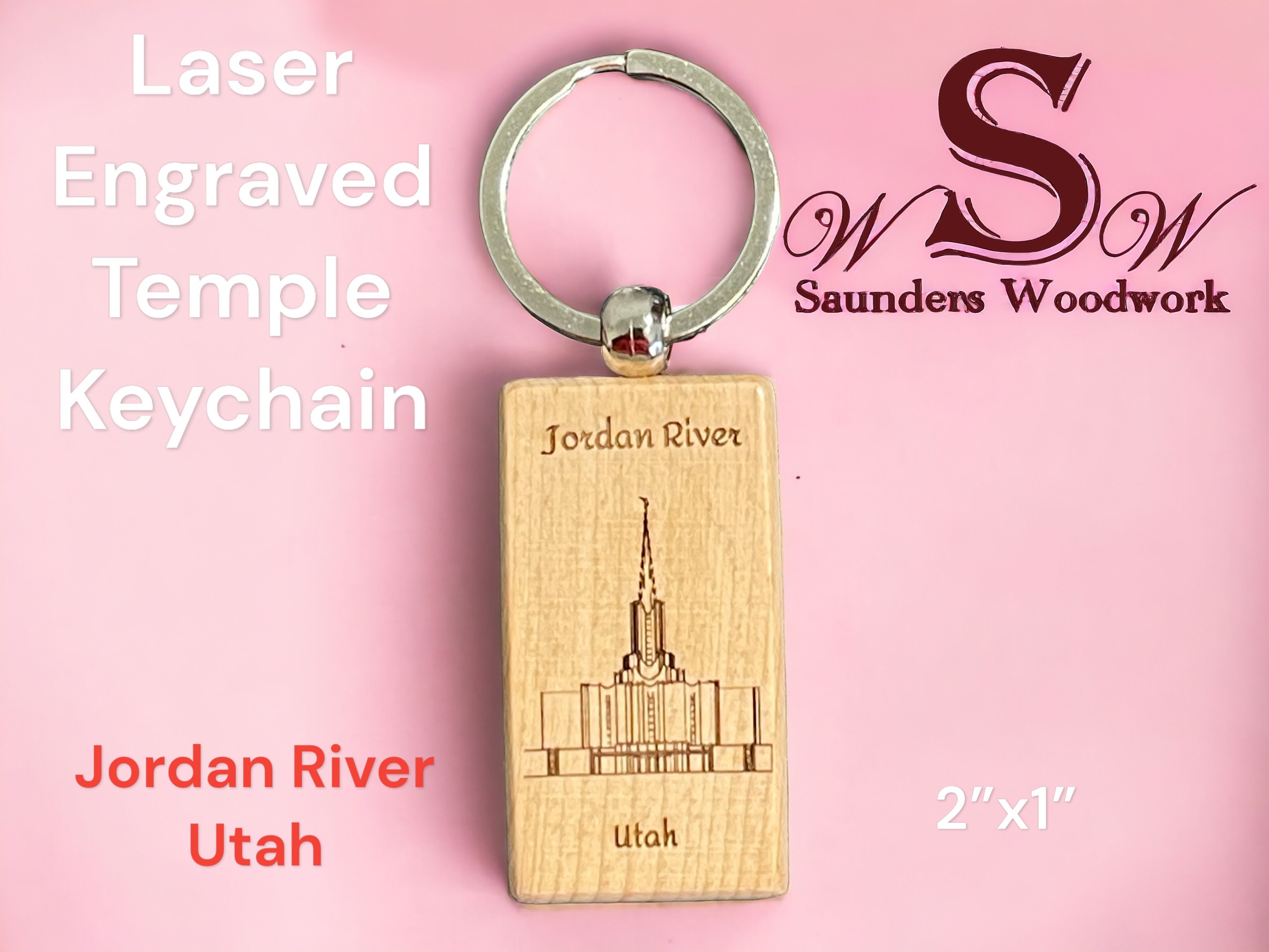 Jordan River Utah LDS Temple Laser Engraved Wood Keychain - Etsy
