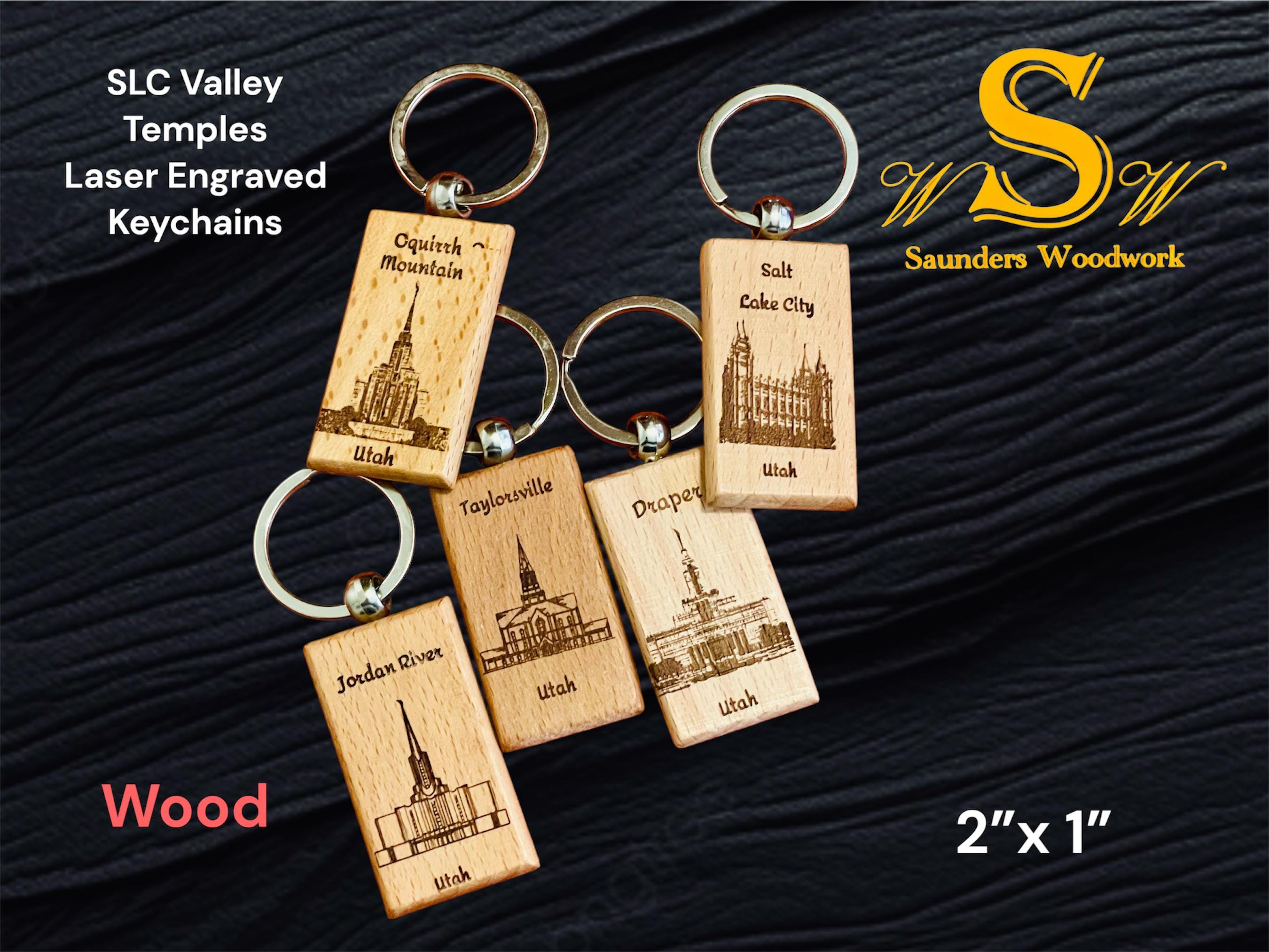Jordan River Utah LDS Temple Laser Engraved Wood Keychain - Etsy