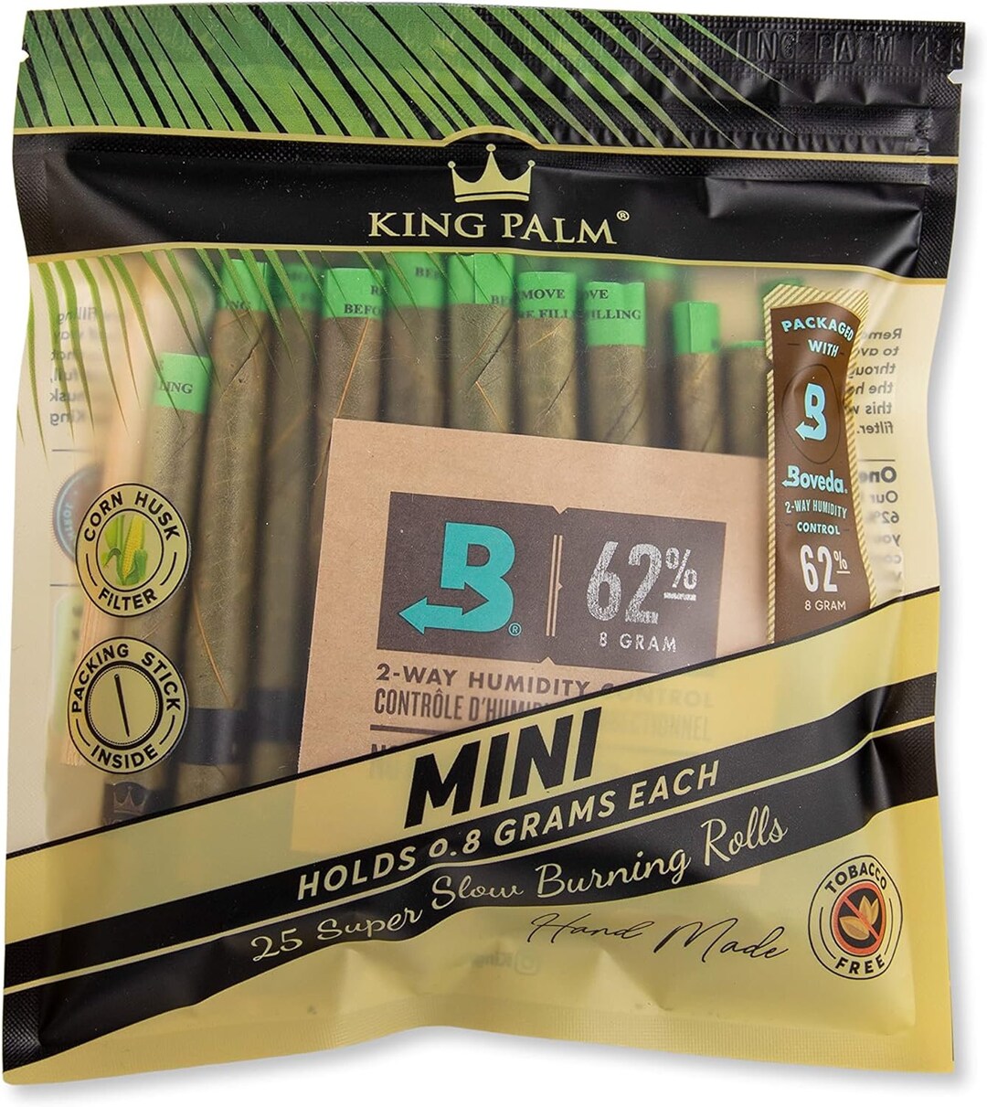 King Palm Mini Natural Prerolled Palm Leafs 2 Packs of 25 Each 50rolls ...