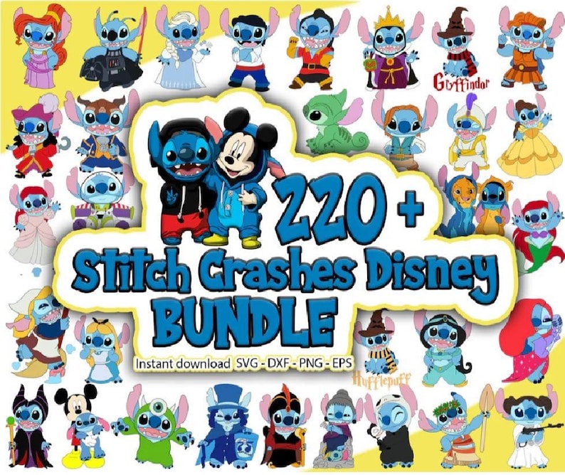 Stitch Crashes Disney SVG Bundle, Movie Characters (digital Download ...