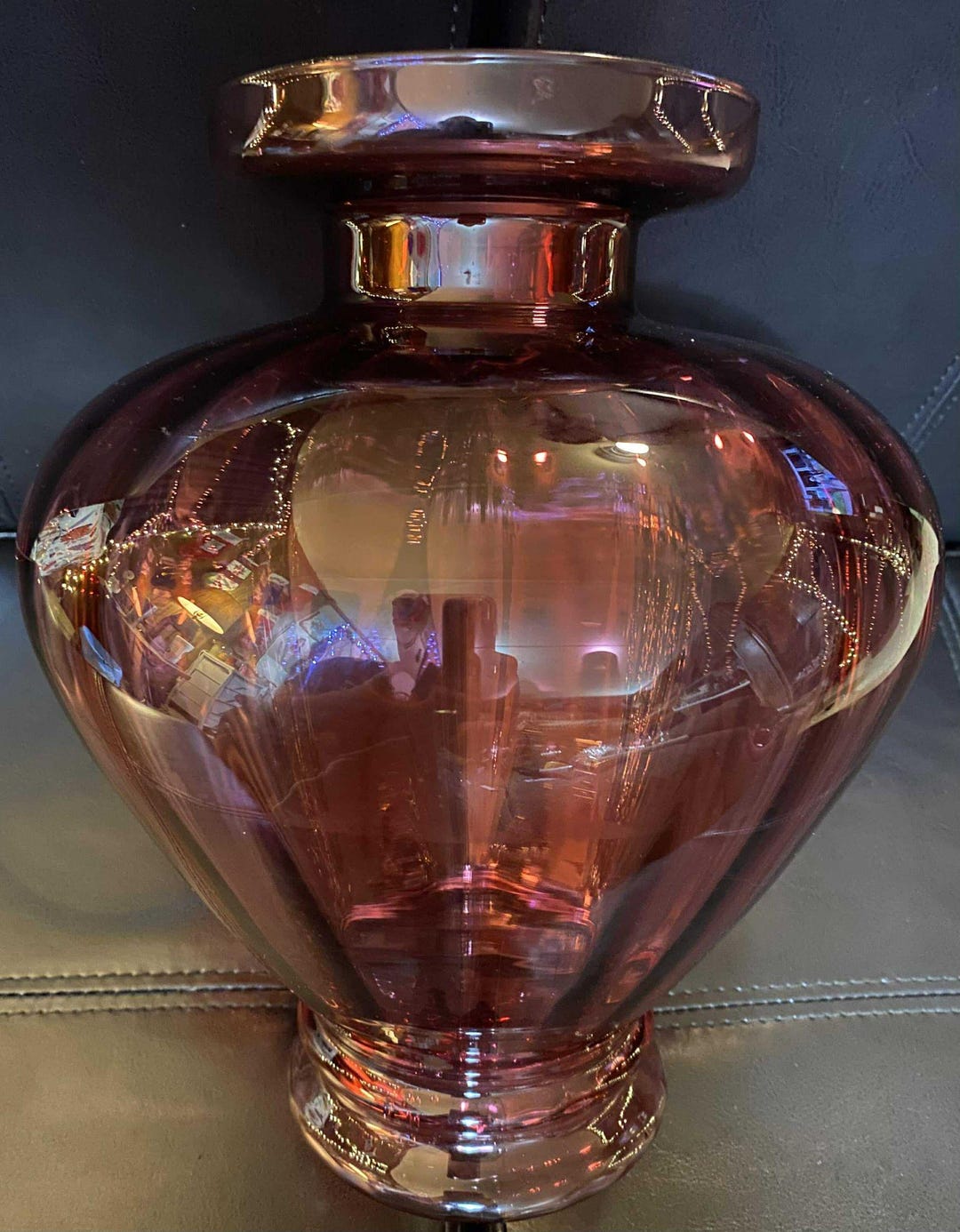 Vintage Pilgrim Glass Cranberry / Purple Blown Glass Flower Vase 10 ...