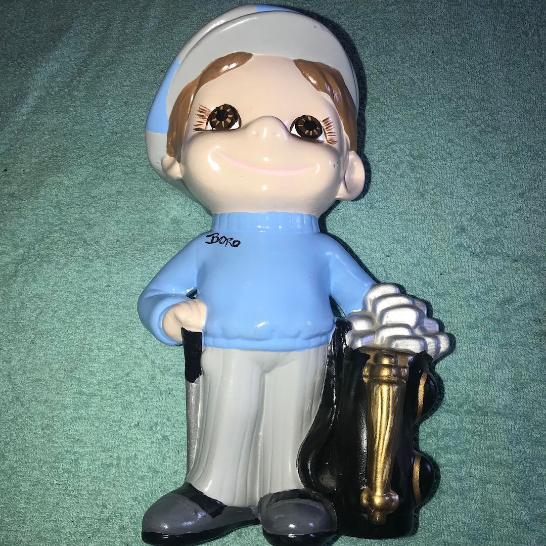 1970s Vintage 10 Atlantic Mold Smiley Ceramic Golfer Figure Blue Outfit ...