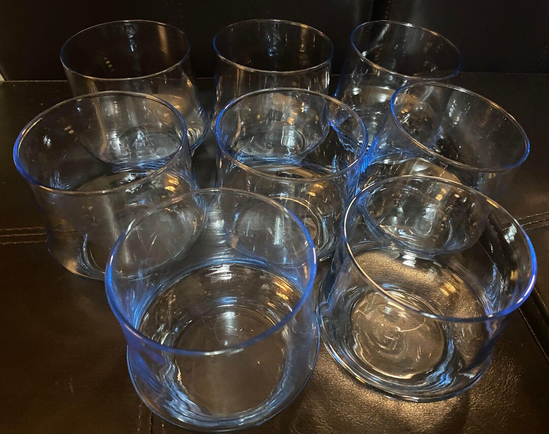 Vintage Libbey Rocks Glasses Impromptu Azure Blue Whiskey Lowball ...