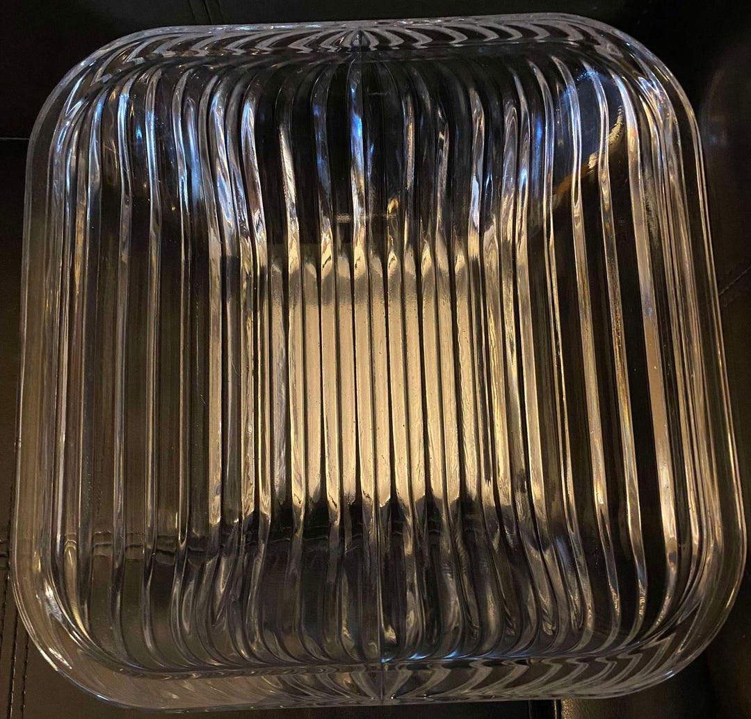 Vintage Villeroy & Boch Quadra Crystal Square Ribbed 9.5 X 3 Serving ...