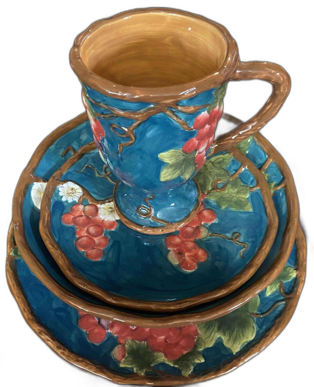 Vibrant Hand-painted Grape Dinnerware Set - Etsy