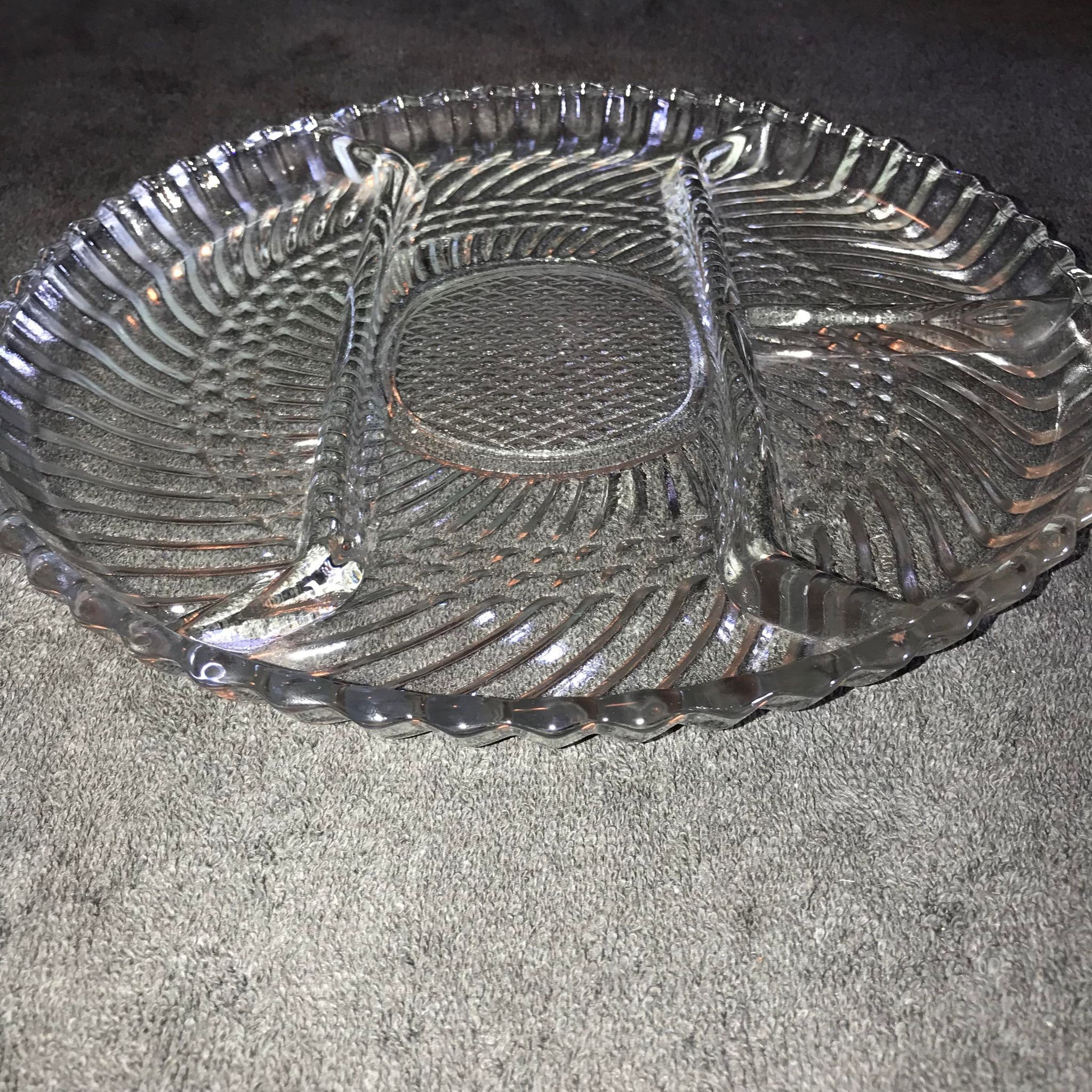Vintage Clear Glass Divided Serving Platter 10 - Etsy
