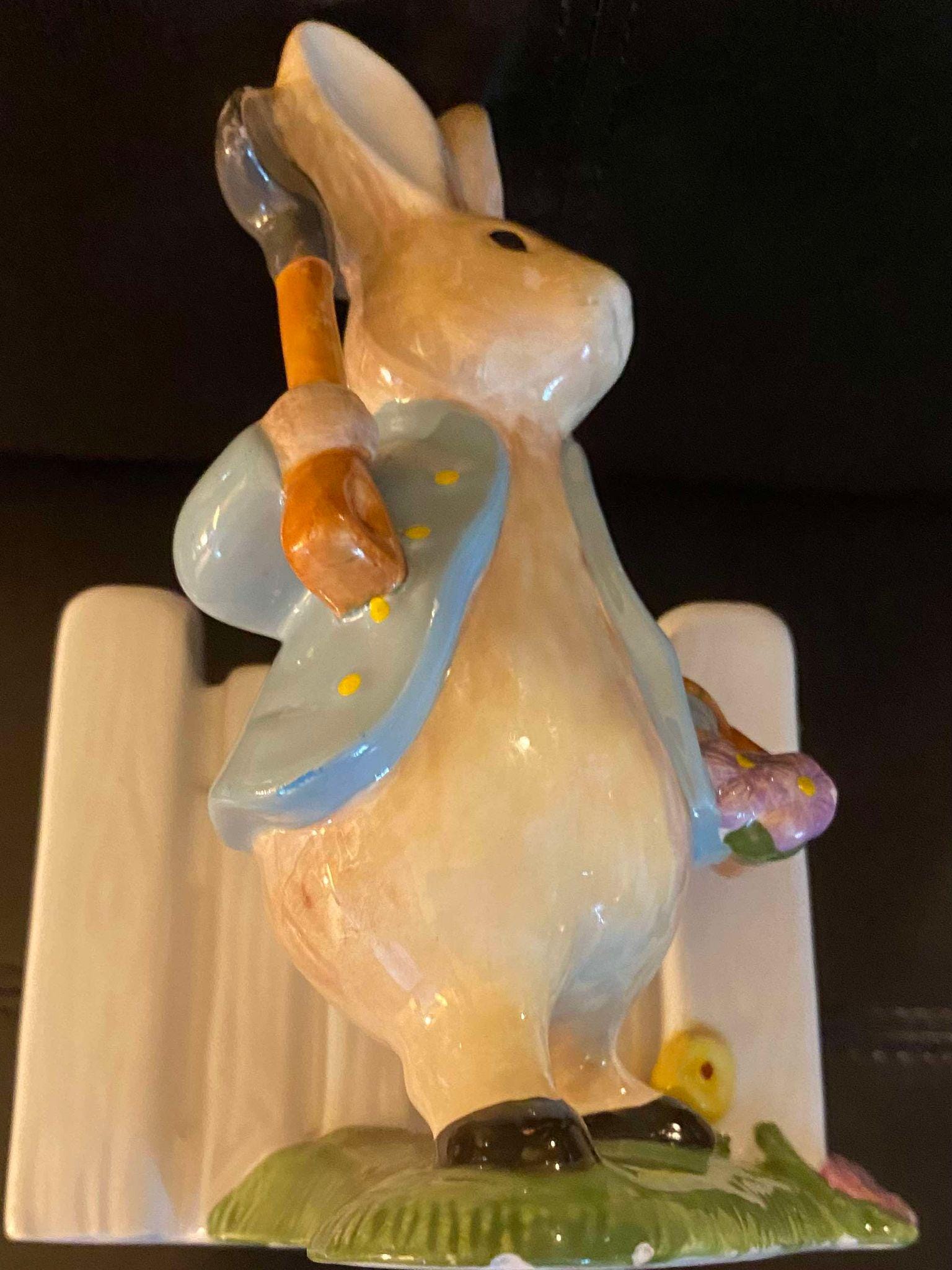 Vintage Beatrix Potter Peter Rabbit Ceramic Planter White Fence ...