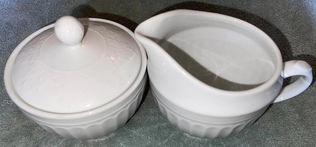 Coventry Fine Porcelain Set Sugar Bowl With Lid, Creamer Pitcher, and ...