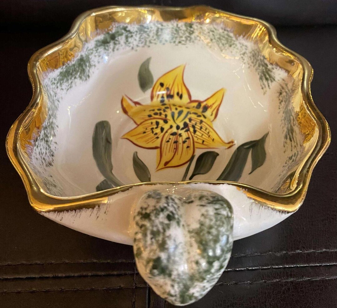 Vintage Ceramic 6” X 5” Hand Painted Chantilly China Yellow Floral ...