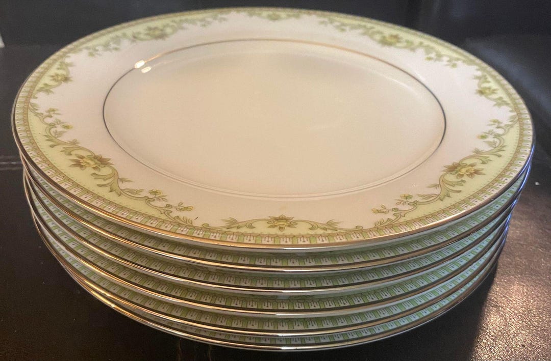Vintage Set of Six Porcelain Fine China Noritake Raleigh Salad Plates 8 ...
