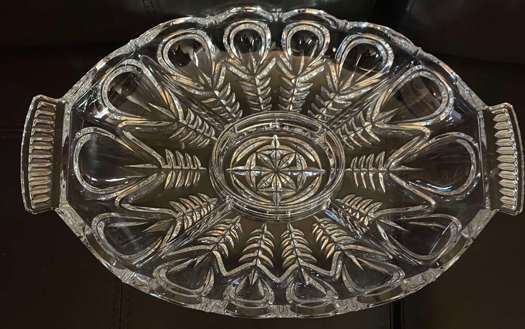 Bohemia Czech Republic Lead Crystal Platter 24% Elegant Crystal Platter ...
