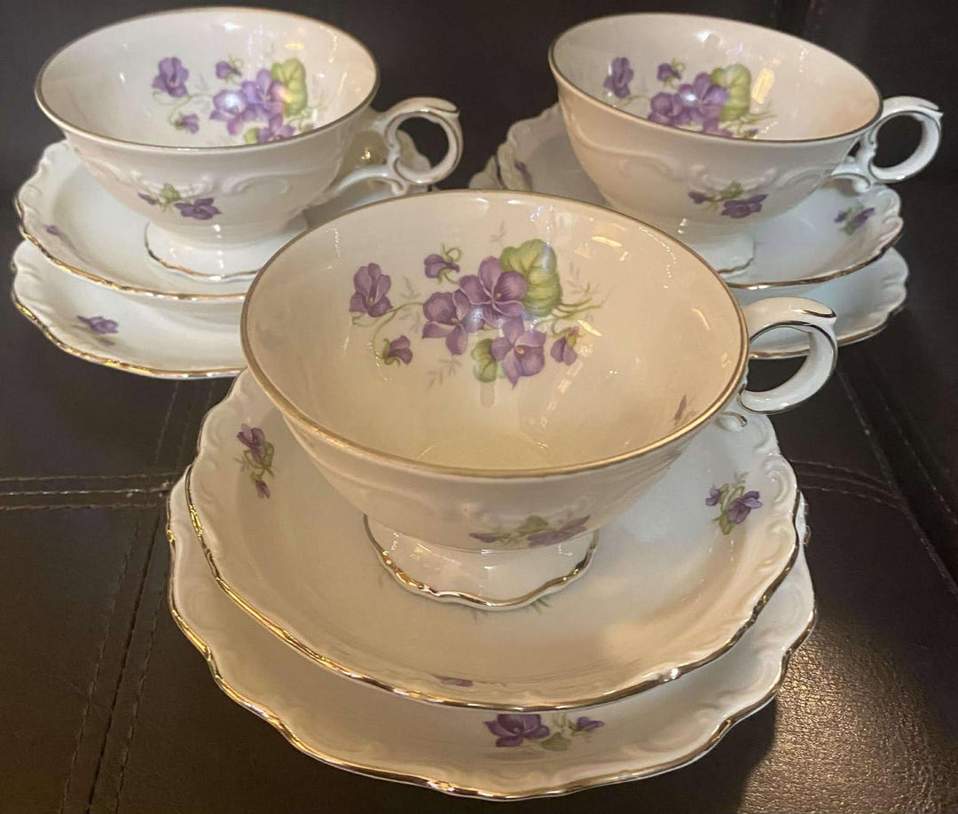 Vintage Nine Piece Set of Carl Schumann Arzberg Bavaria China Purple ...