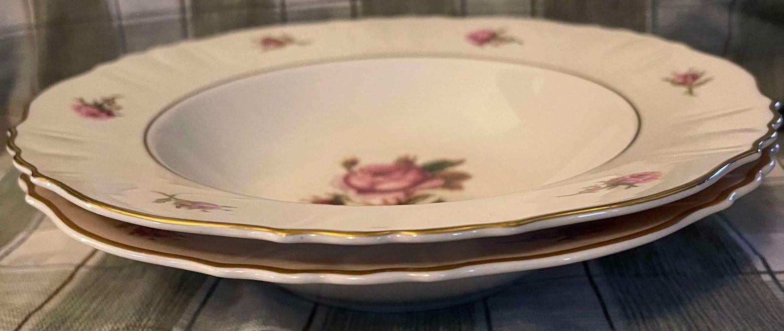 Vintage Set of 2 Syracuse China Victoria Rim Soup Bowls Federal Shape 8 ...