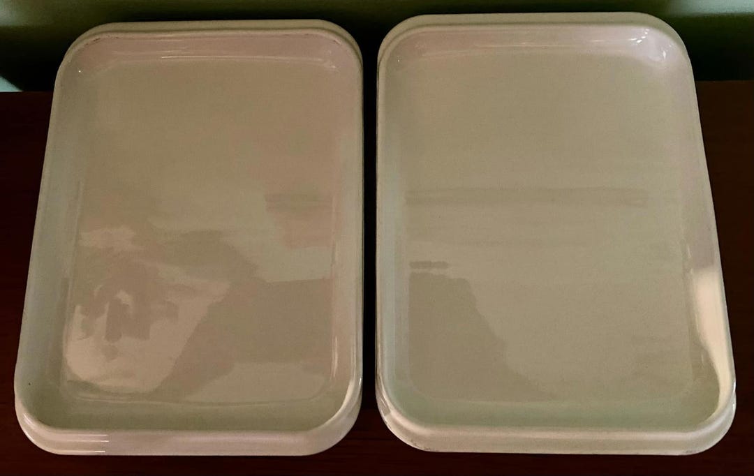 Vintage Set of Two Corning Ware MR-1 Rectangular White Oven Grilling ...