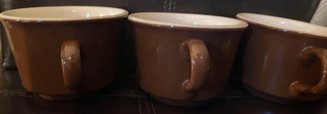 VINTAGE Brown Diner Mugs Restaurant Ware Coffee Cups Set of 3 3 Tall 4 ...