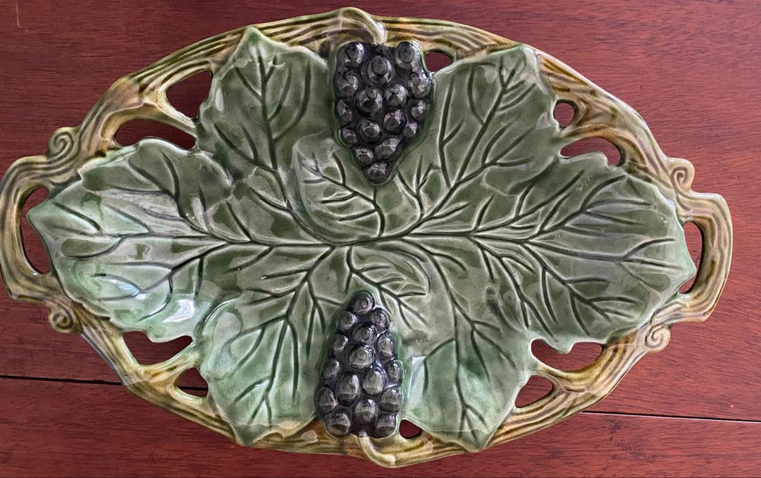 Vintage Grape Leaf Serving Platter - Decorative Kitchenware - Etsy