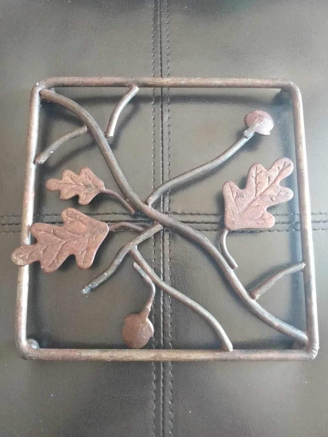 Rod Iron Leaf, and Acorn Trivet 7 X 7 - Etsy