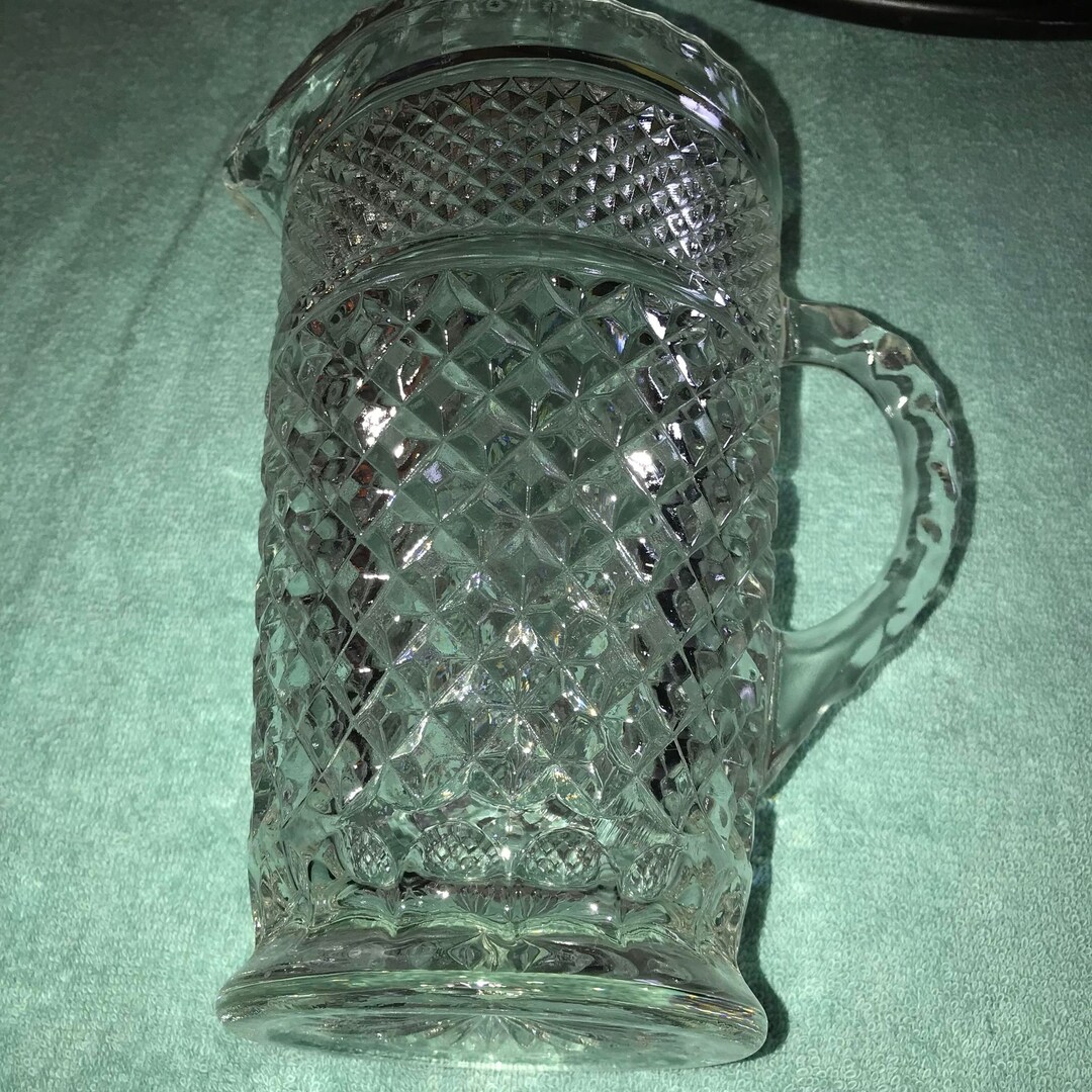 Anchor Hocking ohio, USA Wexford Diamond Point Clear Glass Handled ...