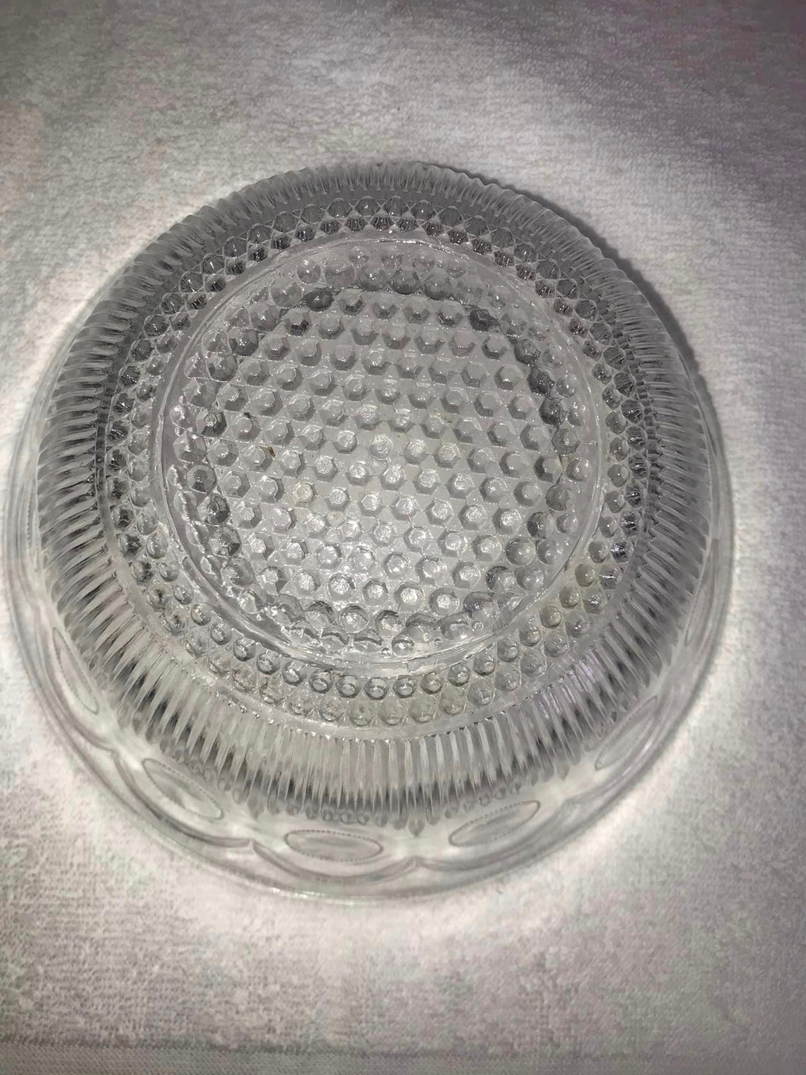 Clear Glass Bowl With Pebbled Bottom & Rays Coming up to Moons 8 1/2 - Etsy