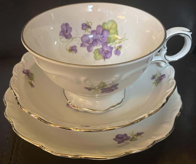 Vintage Nine Piece Set of Carl Schumann Arzberg Bavaria China Purple ...