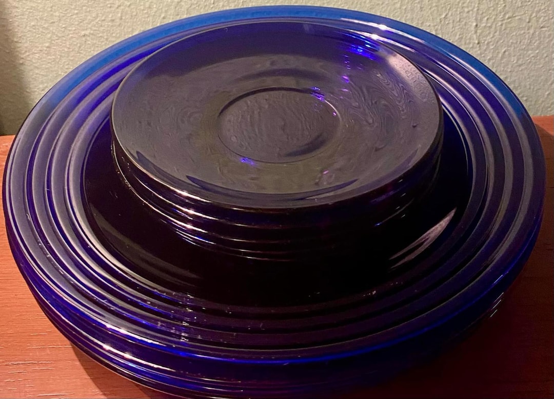 Vintage Bormioli Rocco Italy Saphir Cobalt Blue Ringed Ribbed Bowls ...