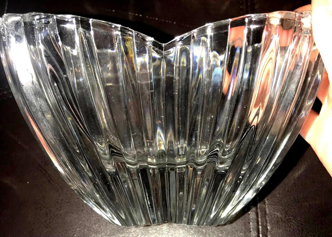 MIKASA Classic Style Lydia Crystal 6 Inch Square Tulip Bowl With Ribbed ...