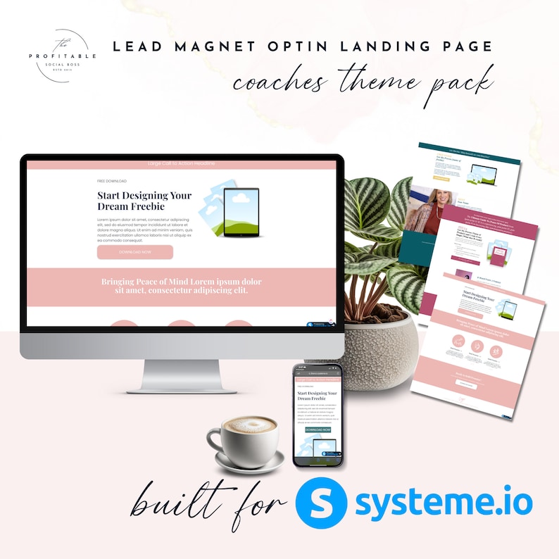 Systeme.io Opt-in Page Landing Page Lead Magnet Page Coaching Template ...