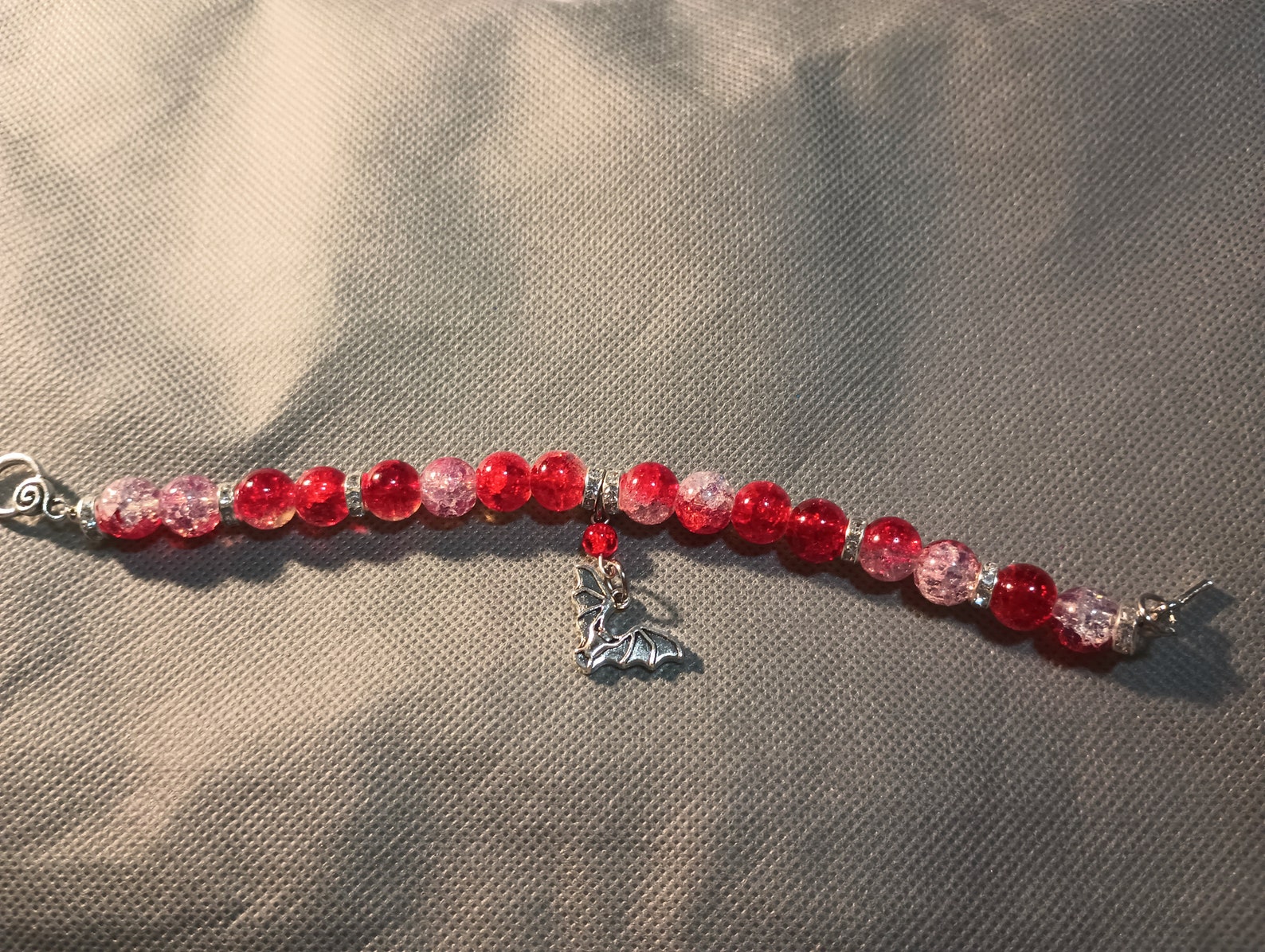 Blood Splatter Flying Vampire Bat Charm Bracelet . - Etsy