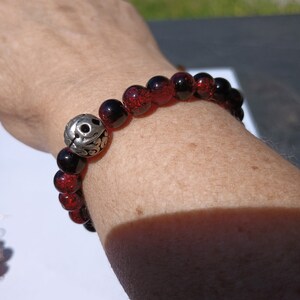 Vampire Blood Red Gothic Beaded Bracelet With Fillgree Beads - Etsy