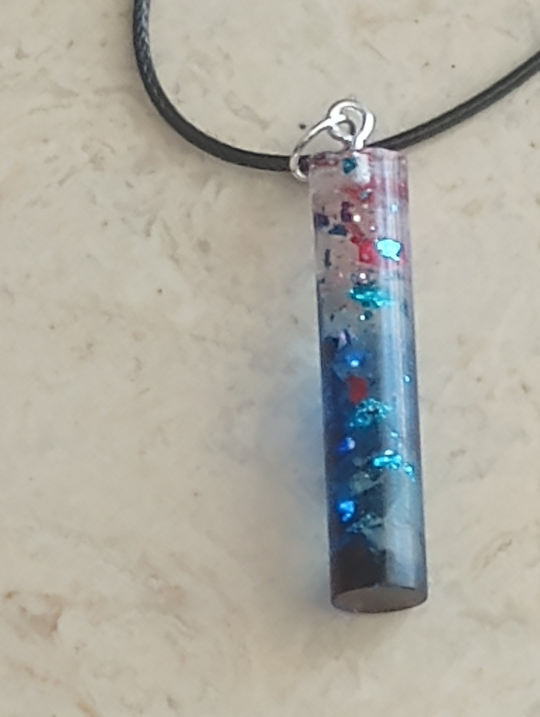 Multi Colored Resin Pendant Necklace - Etsy