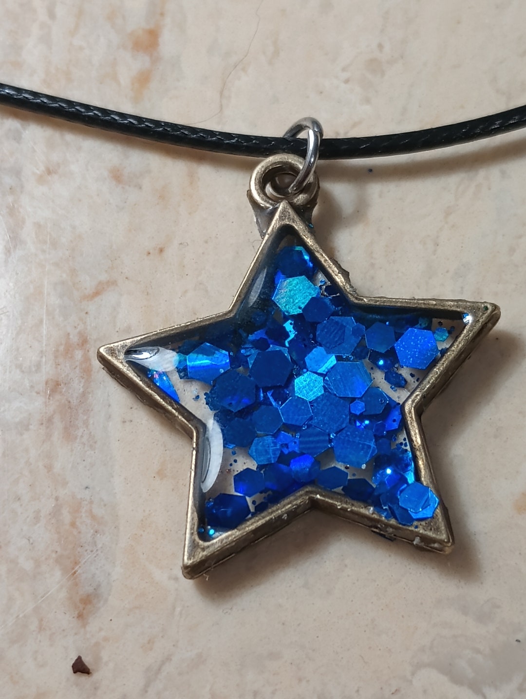 Five Point Star Resin Pendant Necklace - Etsy