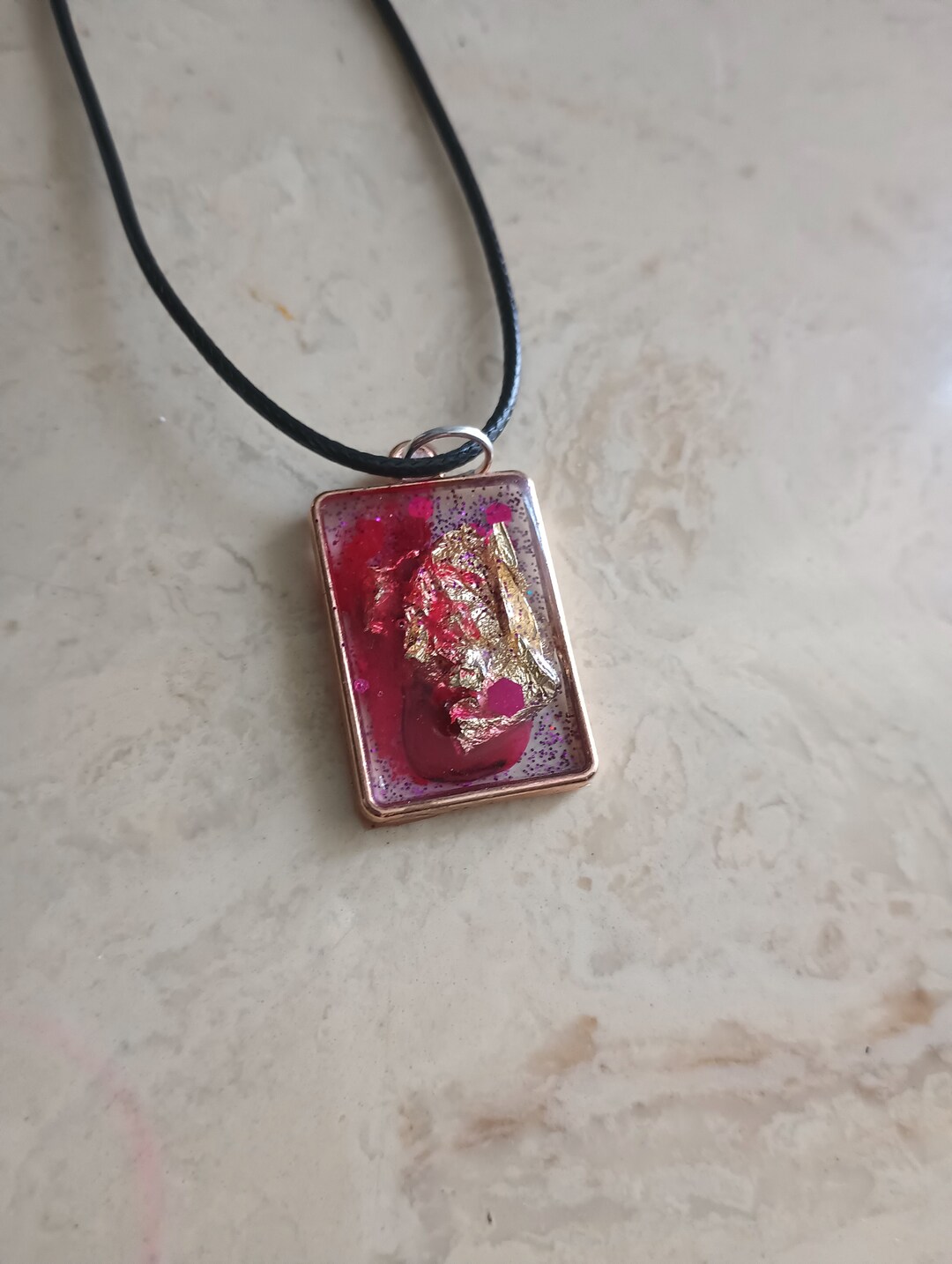 Blood Splatter Inspired Resin Pendant - Etsy