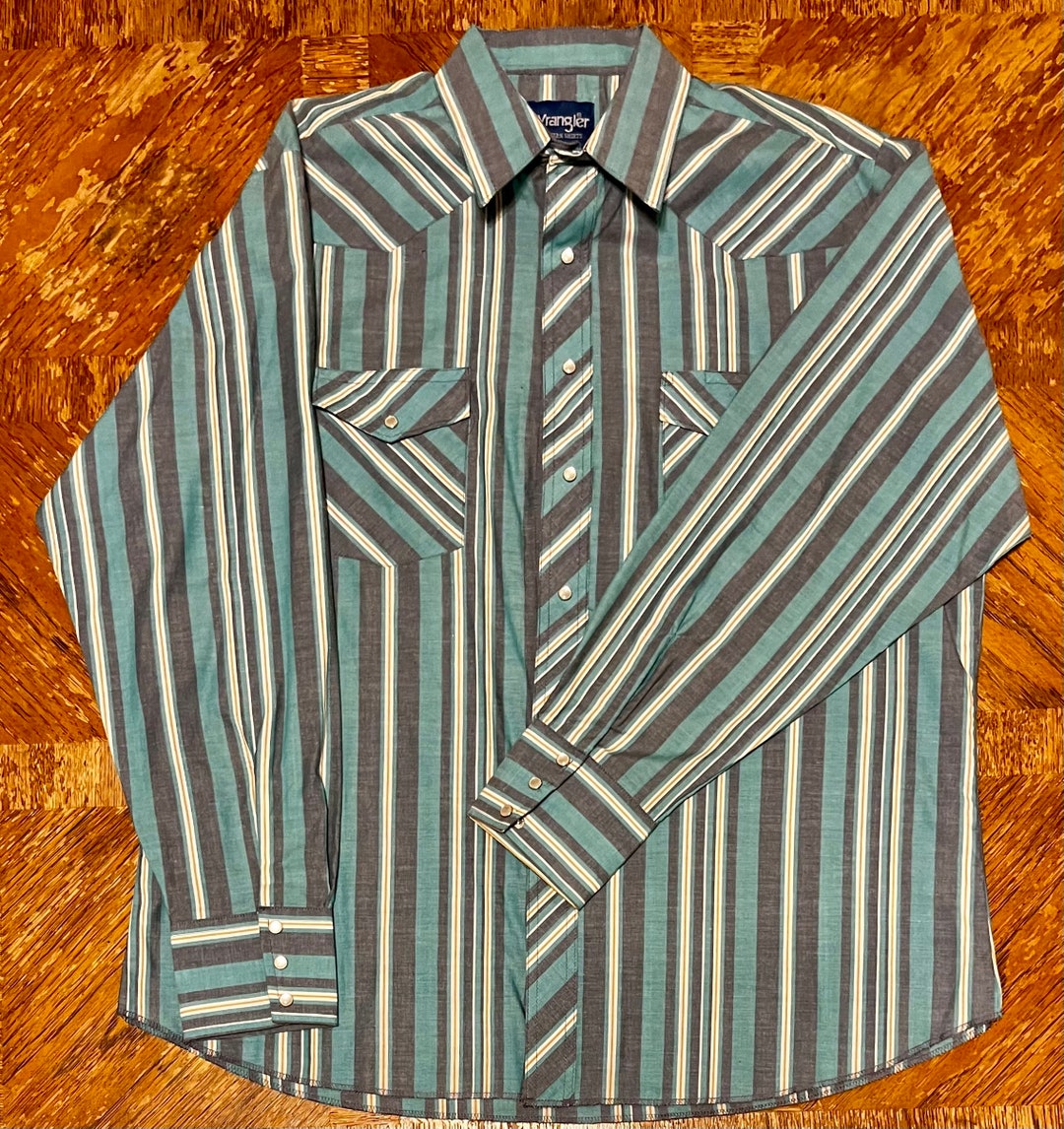 VINTAGE Wranglerstriped Vintage Western Shirtxlcowboy Retro Rodeo Shirt ...